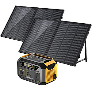 BougeRV Bundle–3 items: Flash-300 Portable Power Station 286Wh 600W Solar Generator with 2x 130W Portable Solar Panel Foldable Lightweight Solar Charger