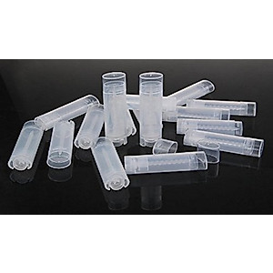 CTKcom 100 Pcs Oval Lip Balm Tubes With Lids,Plastic Deodorant Lip Lipstick Balm Tubes,Empty Plastic Containers 5ml 5Gram,Chapstick Tubes100Pcs (Clear)