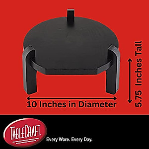 Tablecraft Stand Base for Glass Beverage Dispensers, Wooden Black Painted Pinewood, Fits Tablecraft Glass Beverage Dispensers BDG1000, BDG2000, BDG3000,10090, & 10699, 10" x 5.75"