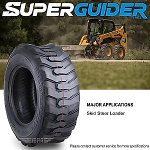 Set 2 New Heavy Duty 12-16.5 12x16.5 12 Ply Industrial Skid Steer Tire w/Rim Guard