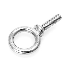 QWORK 3/8"-16 UNC Stainless Steel 316 Eye Bolt, 4 Pack 3/8" x 1-1/4" Marine Grade Machinery Shoulder Eyebolts