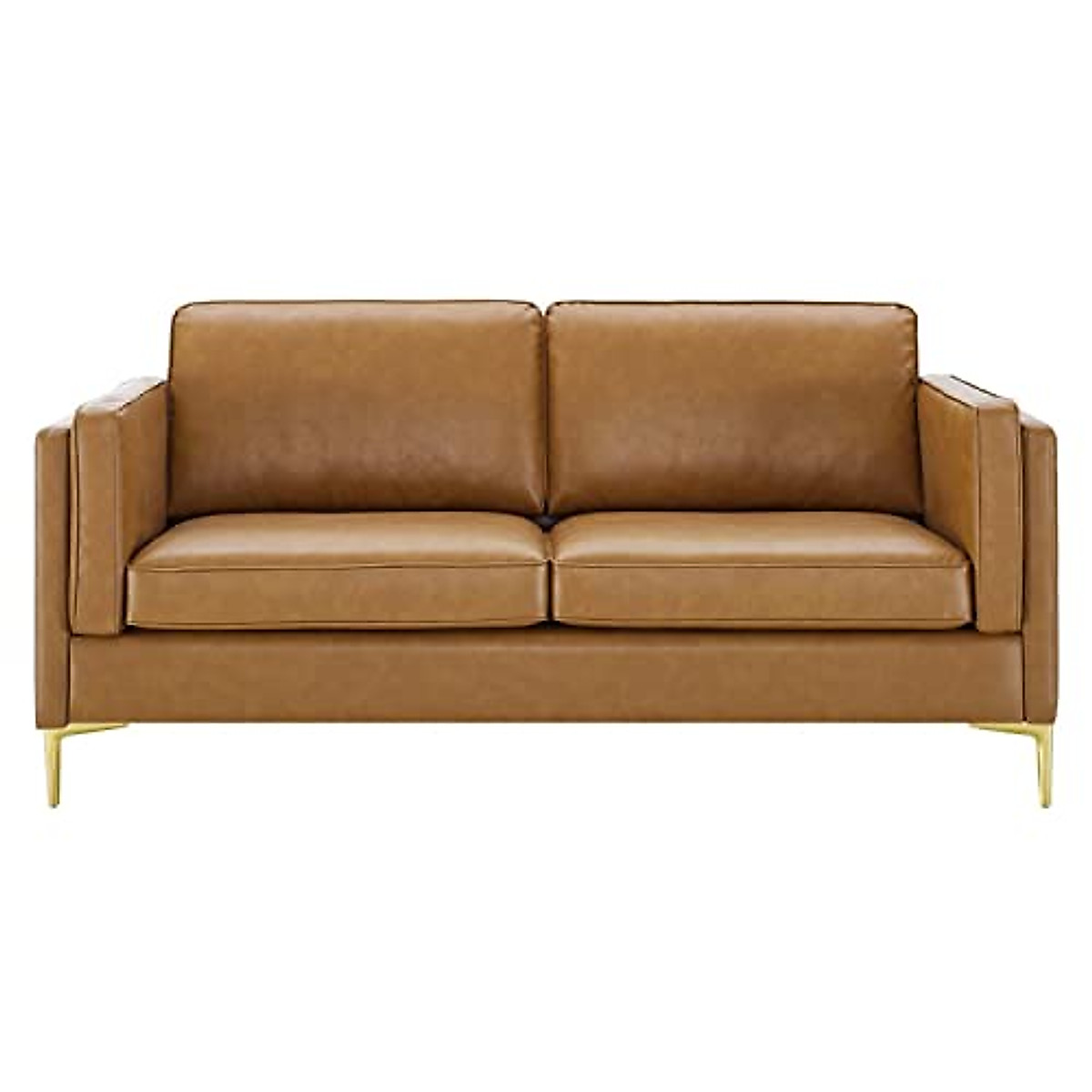 Modway Kaiya Upholstered Vegan Leather Sofa, Tan
