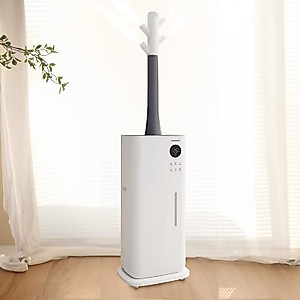 Humidifiers for Home Large Room-YOKEKON Large Humidifier for Whole House 3000 sq ft, 5.3Gal/20L, Greenhouse, Commercial Branch Tube Design with 360° Nozzle Sets, Remote, White