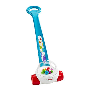 Fisher-Price Corn Popper Baby Toy, Blue, Toddler Push Toy with Ball-Popping Action for 1 Year Old and Up