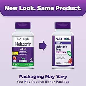 Natrol Fast Dissolve Melatonin 5 mg, Melatonin Supplements for Restful Sleep, Sleep Support for Adults, 90 Strawberry-Flavored Tablets, Up to a 90 Day Supply