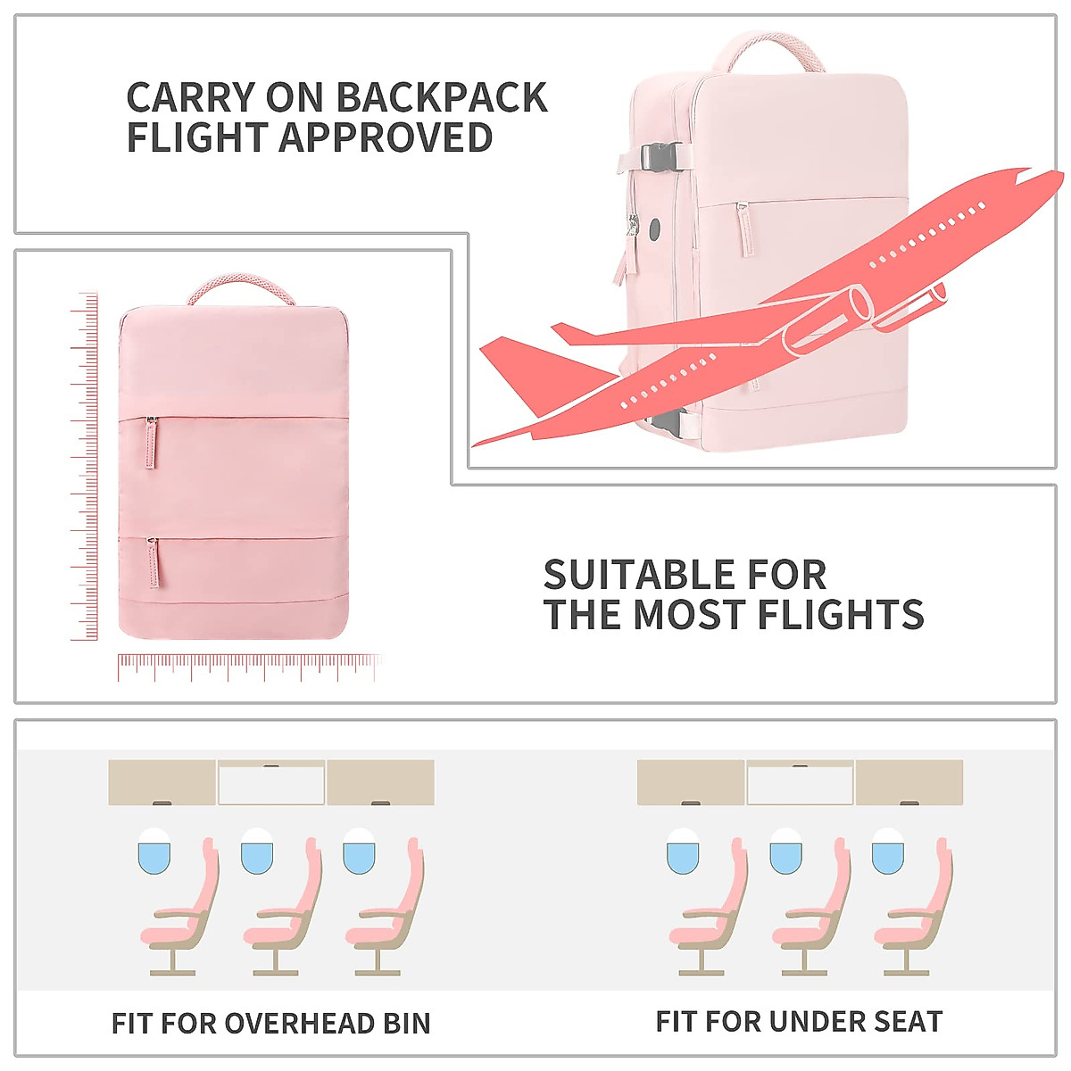 Travel Backpack for Weekend Trip, Travel Backpack for Women with Wet Compartment for skincare and makeup amenities, Large Backpack with Shoe Compartment for Airline Approved