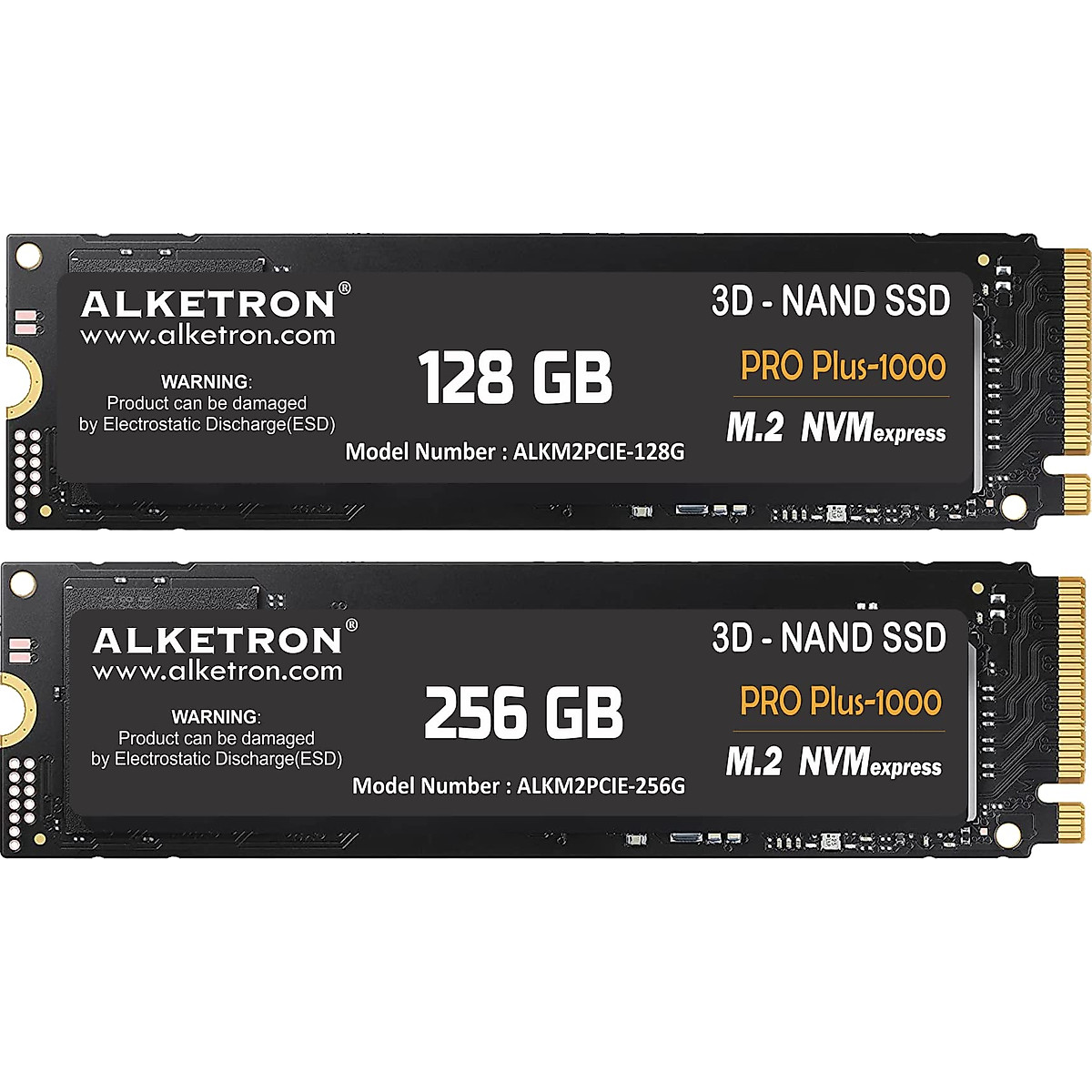 ALKETRON Pro Plus 1000 | 128GB | 256GB - M.2 - SSD - PCIe NVMe | Internal Solid State Drive for Standard & Gaming Laptops/Desktops (256 GB)