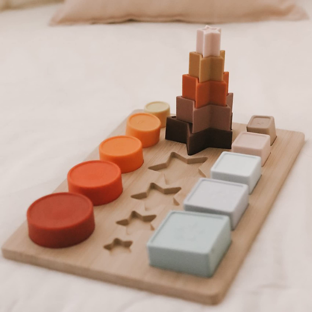 let's make Baby Soft Stacking Block Toys Nesting Shape Sorter, Montessori Toys for Babies 3- Years, Silicone Stacking Cups Building Blocks for Toddlers, Sensory Educational Toys Girls Boys