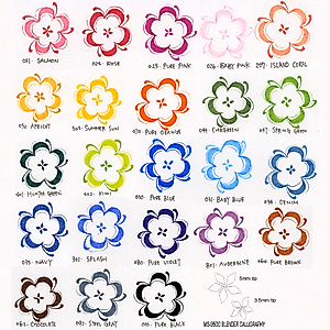 Kuretake Zig Calligraphy 2 Dual Tip Markers 24 Colors Set, 2mm, 3.5mm, Square Tips, AP-Certified, No Mess, Photo-Safe, Acid Free, Lightfast, Odourless, Xylene Freeing, for Beginners, Made in Japan