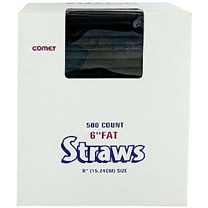 WNA Comet West 6-inch Black Straws (Case of 3000)