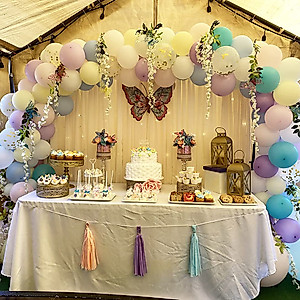 Onetoy Wisteria Garland Flower Vines Wisteria Vine Artificial Wisteria Hanging Flowers Garland - 5pcs Total 33ft (Plurple)