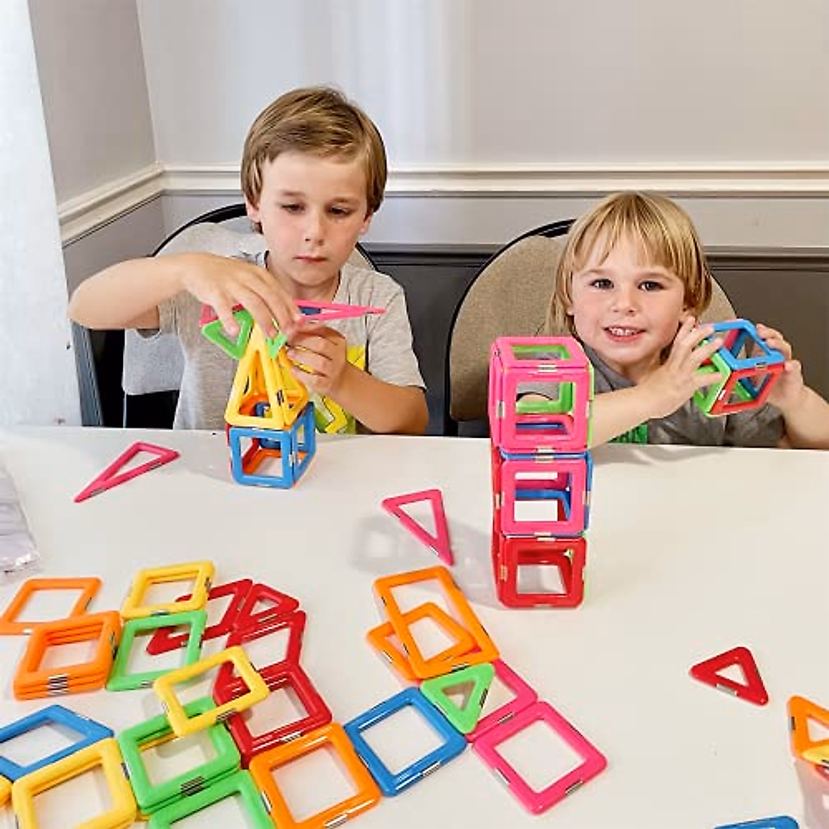 Upgraded Magnetic Blocks Tough Building Tiles STEM Toys for 3+ Year Old Boys and Girls Learning by Playing Games for Toddlers Kids Toys Compatible with Major Brands Building Blocks - STARTER SET