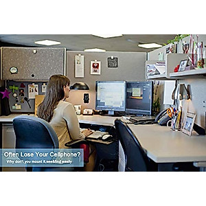 PJYU Phone Holder Wall Mount with 3M VHB Adhesive Strips Phone Charging Holder Compatible for iPhone, Samsung, Smartphone and Most Other Cellphones