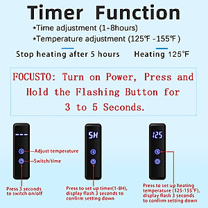 TWCC Towel Warmer Rack for Bathroom with Timer/Fahrenheit Temperature Control Wall Mounted Electric Heated 10 Bar Rail Plug-in or Hardwired Keep Bath Shower Towel Warming (Brushed Gold)