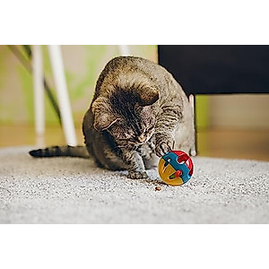 SIMENA Parrot Ball Toy with Bell, Cage Hanging Accessories for Medium to Large Birds, Parrot Toy, Interactive Puzzle Bird Bell Toy, Bird Ball, Cat Ball Toy (Globe, Set of 1)