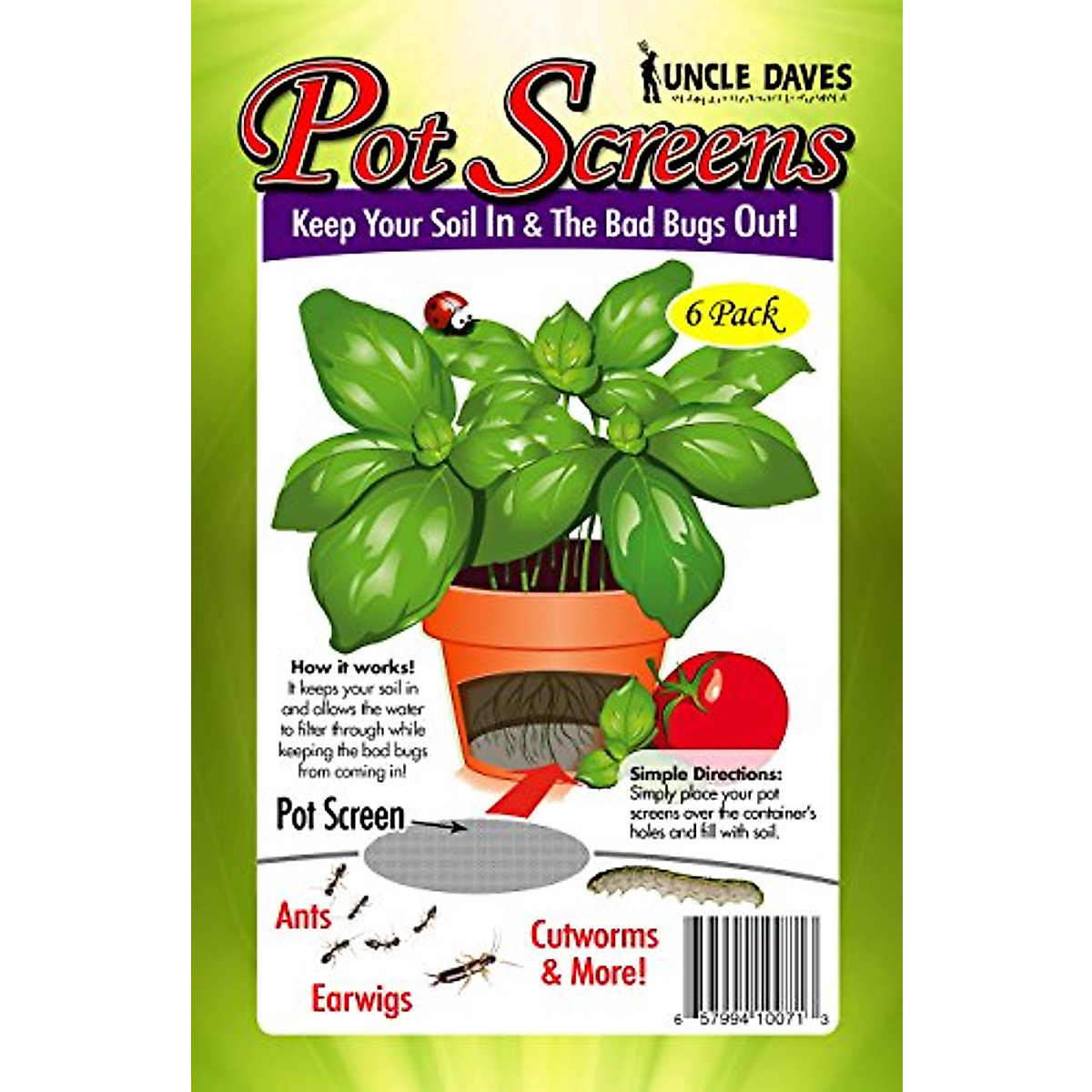 Uncle Daves Pot Screens - Ideal for Pots, Planters, Bonsais and Any Plant Containers