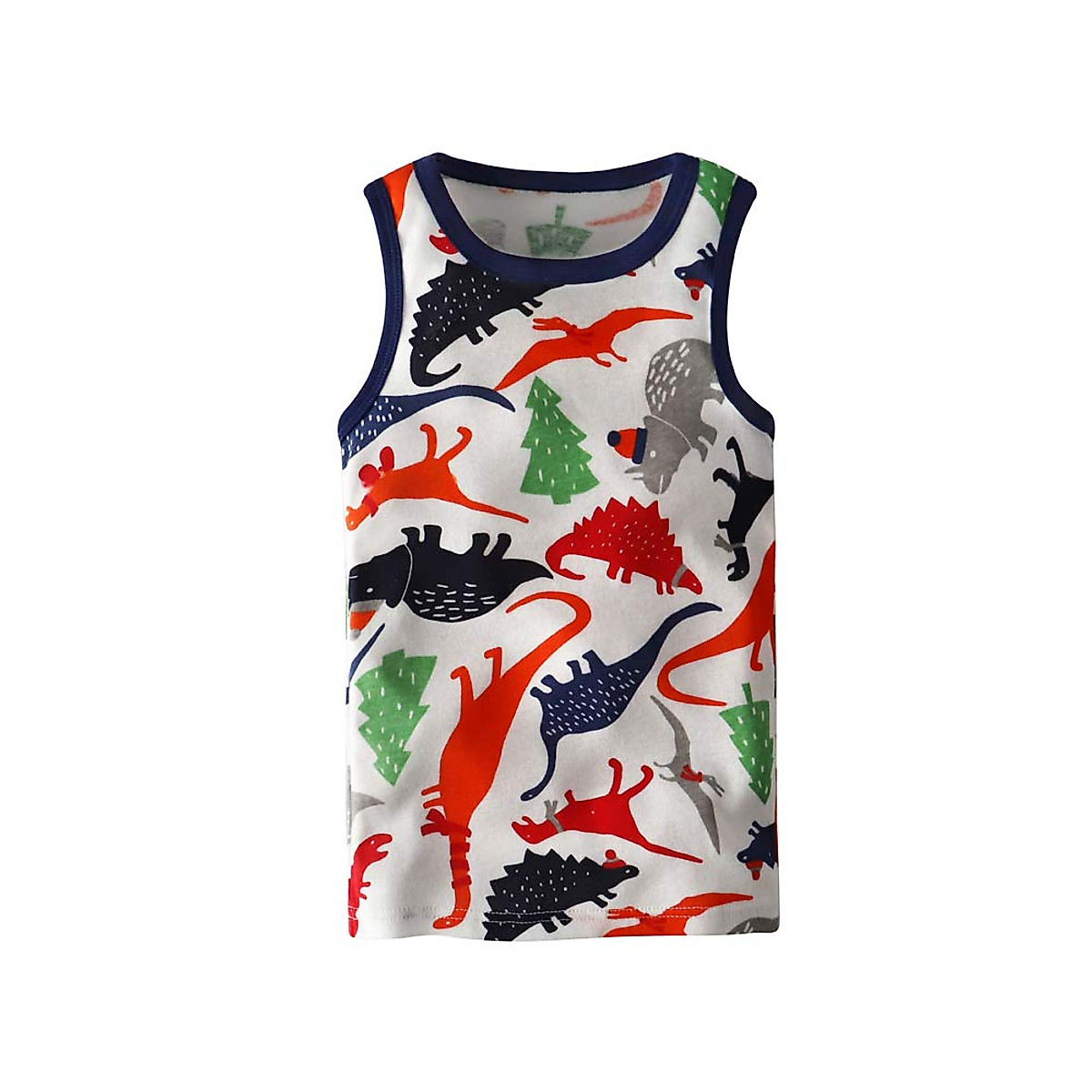 HUAER& Toddler Boys' 2-3 Pack Tank Tops (Dinosaur, 4T)