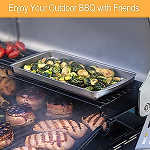 Hisencn Grill Cooking Grates for Char Griller Charcoal Grill 1624 E1515 22424 1515 1224 1616 Smoker Box, Side Fire Box, Cast Iron Grill Grid Replacement Parts 2-Pack