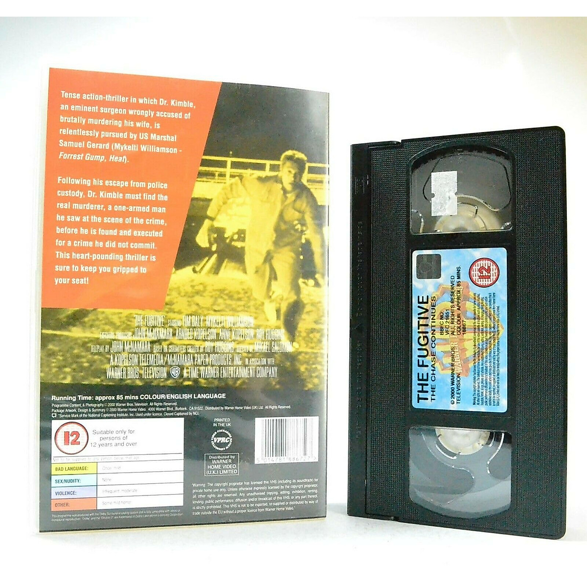 The Fugitive: The Chase Continues - Thriller - Large Box - Ex-Rental - Pal VHS