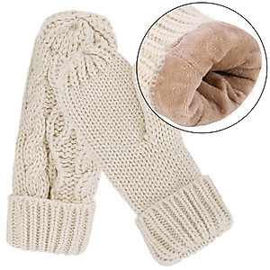 ANDORRA - 3 in 1 - Soft Warm Knitted Beanie Scarf & Gloves Winter Set Hat and Scarf Set for Women,Sand
