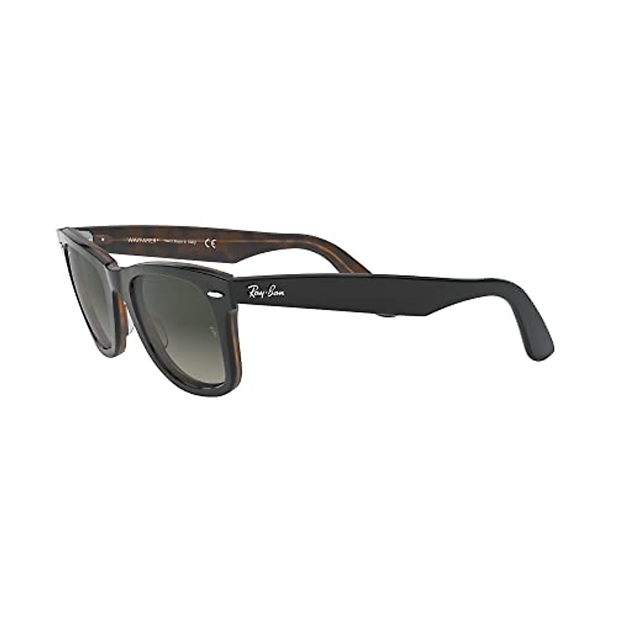 Ray-Ban RB2140 Original Wayfarer Square Sunglasses, Grey On Havana/Light Grey Gradient Dark Grey, 50 mm