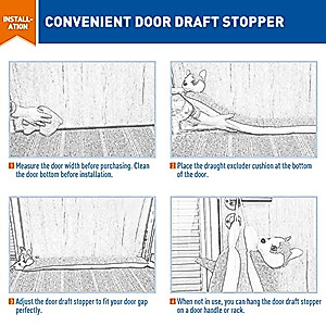 MAGZO Under Door Draft Stopper 36 Inch, Weighted Animal Noise Blocker for Door, Bear Draft Guard with Hook Loops