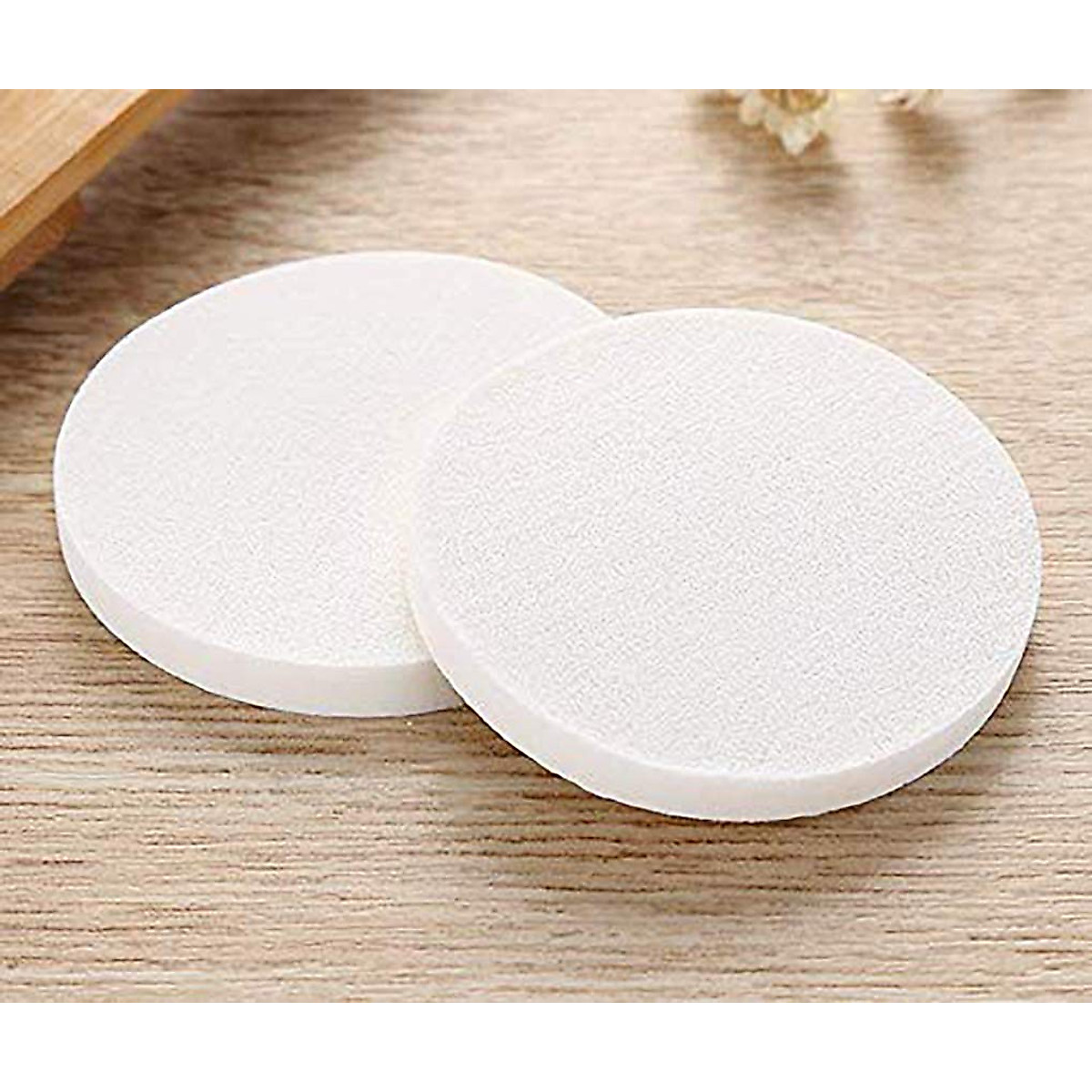 RUITASA 25Pcs Makeup Sponge Cosmetic Puff Use for Dry and Wet Cosmetics Blush Applicators Round Sponges Foundation