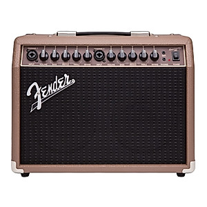 Fender Acoustasonic Guitar Amp for Acoustic Guitar, 40 Watts, with 2-Year Warranty 2x6.5 Inch Speakers, Chorus Effect, Dual Front-panel Inputs, 9.8Dx17.6Wx15.5H Inches, Brown/Wheat