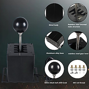 GSTP PC USB Simulator Shifter Compatible with G29 G27 G25 G920 T300RS/GT Steering Wheel Sequential H Gear Shifter Compatible with ATS ETS Dust WRC Sim Racing Games 7+R Black