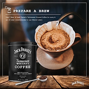 Parkway Distributors Jack Daniel’s Tennessee Ground Coffee 8.8 oz – Medium Roast, Infused with Authentic Jack Daniel's, Non-Alcoholic, Bundled with a PD Safe Ship Bag