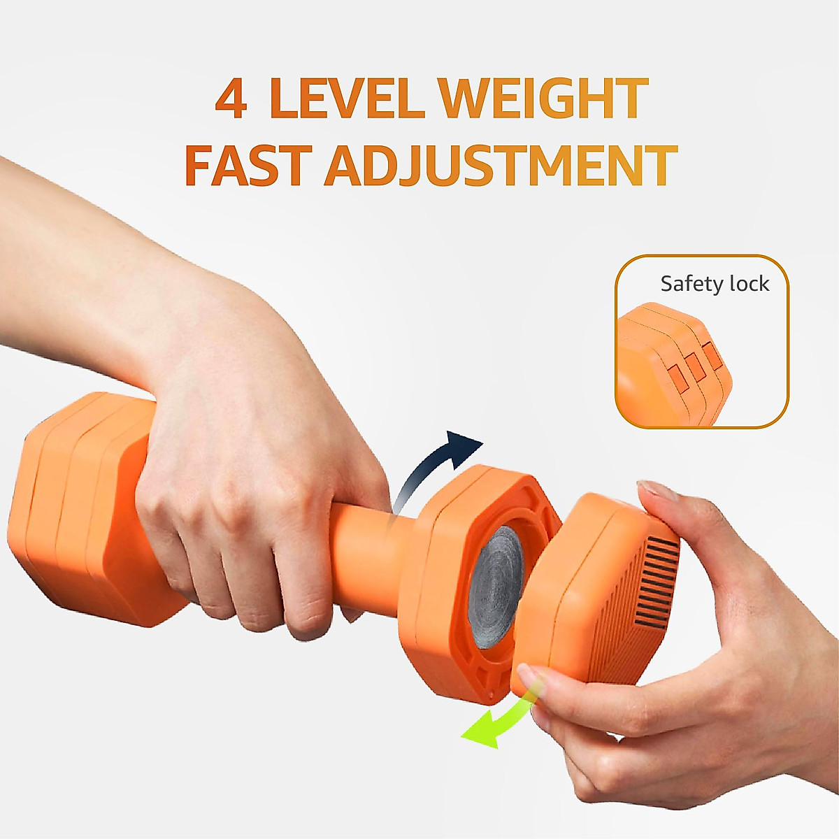 Fiar Adjustable Weight Dumbbell Set - A Pair 10lb (5lb Single) Free Weights Set,4 Kinds of Weight Adjustment 2lb 3lb 4lb 5lb for Home Gym Equipment Workouts for Women, Men
