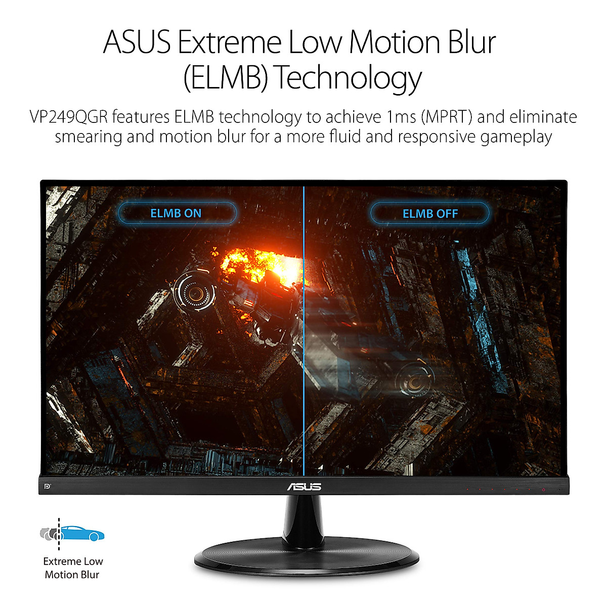 ASUS VP249QGR 23.8 Gaming Monitor 144Hz Full HD (1920 x 1080) IPS 1ms FreeSync Extreme Low Motion Blur Eye Care DisplayPort HDMI VGA,BLACK (Renewed)