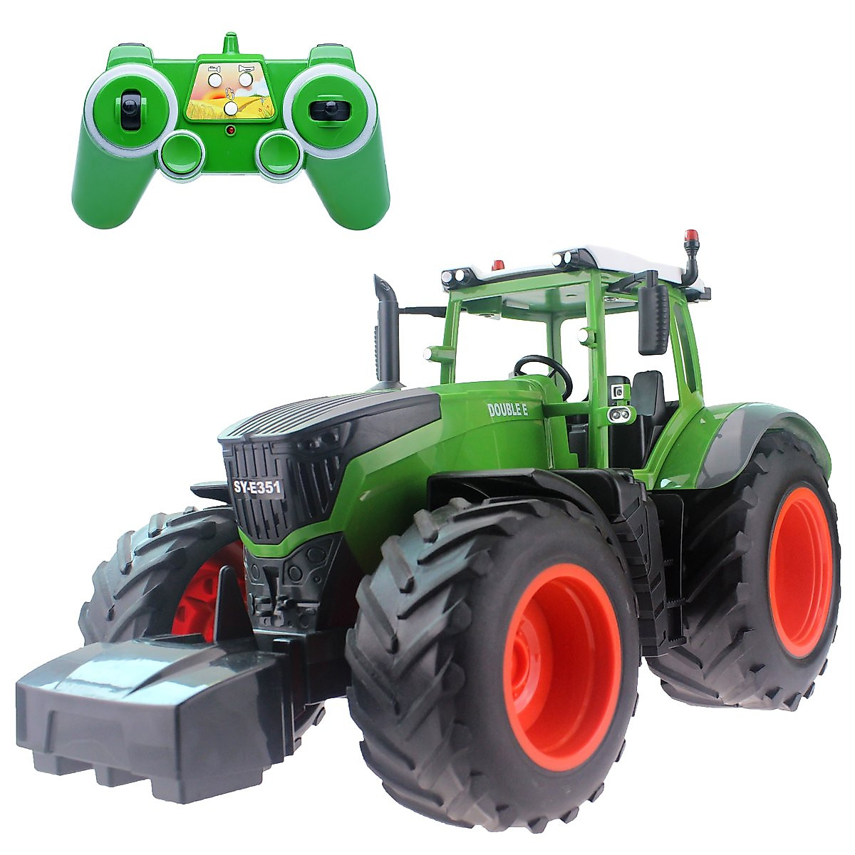 Fistone RC Truck Farm Tractor 2.4G 1:16 High Simulation Scale Construction Vehicle Remote Control Toy with Lights and Sounds Kids Toy Hobby Model