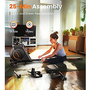YOSUDA Magnetic Rowing Machine 350 LB Weight Capacity - Rower Machine for Home Use with LCD Monitor, Tablet Holder and Comfortable Seat Cushion-New Version