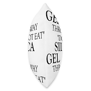 DESICCANT SILICA GEL DO NOT EAT THROW AWAY BLACK Throw Pillow
