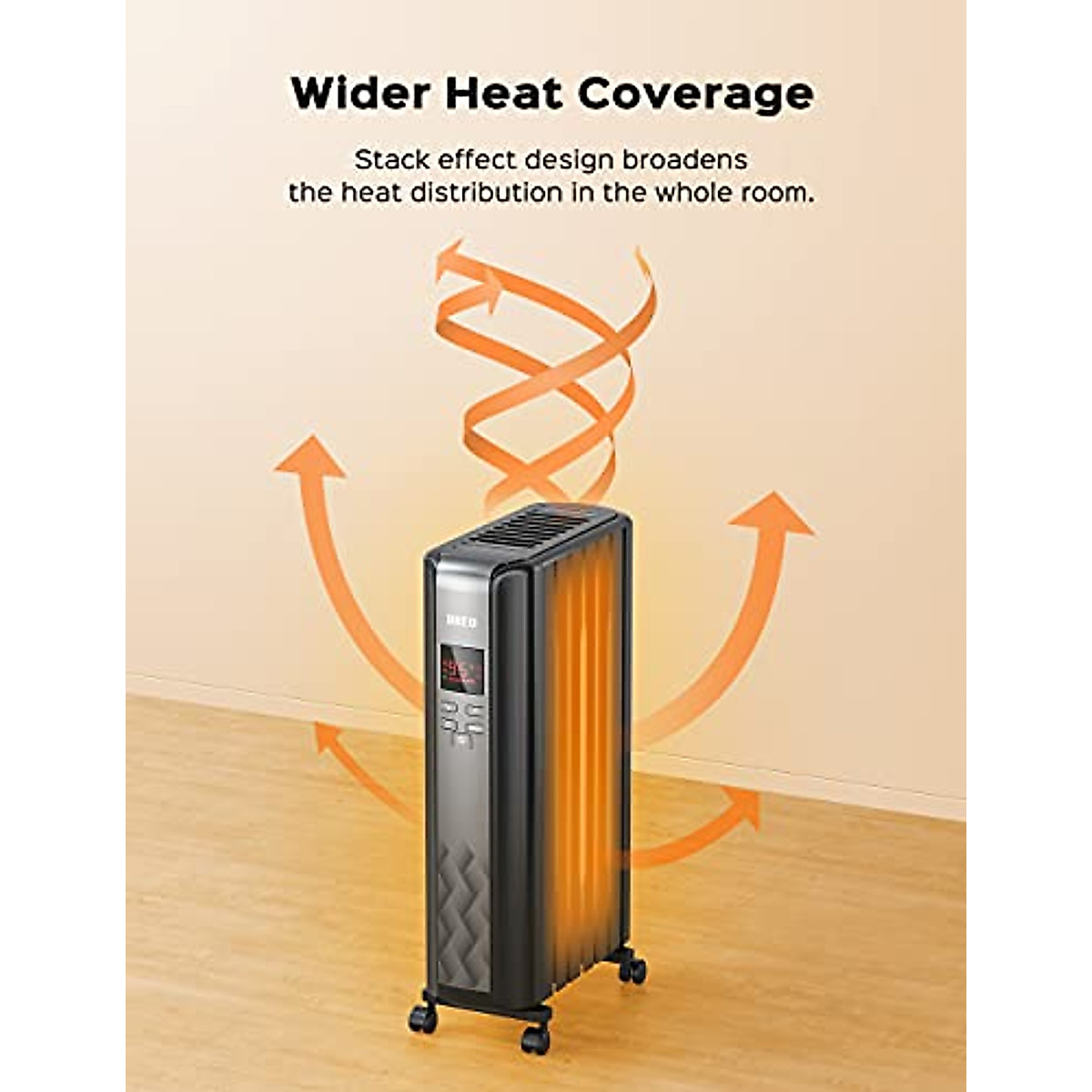 Dreo Radiator Heater, Upgrade 1500W Electric Portable Space Oil Filled Heater with Remote Control, 4 Modes, Overheat & Tip-Over Protection, 24h Timer, Digital Thermostat, Quiet, Indoor