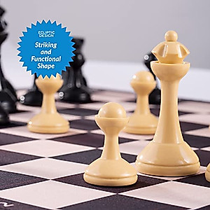 Prevision Chess - Chess Sets for Adults Unique Themed - Ecliptic Design Exotic Chess Set - 34 Weighted Chess Pieces - Roll Up Chess Boards for Adults - Travel Chess Set for Kids