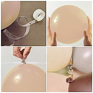 Macaroon Coffee color scheme Balloon Garland Arch Kit134pcs,Coffee Gray Balloons and Metallic Gold Balloons backdrop.Perfect for Birthday party Wedding Ceremony Baby Shower Graduation Engagement