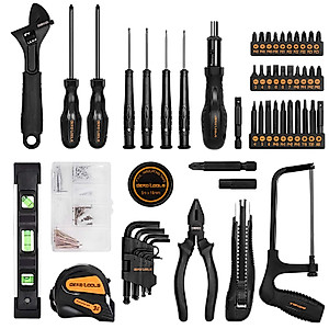 DEKOPRO 218-Piece General Household Hand Tool kit, Professional Auto Repair Tool Set for Homeowner, General Household Hand Tool Set with Plier, Screwdriver Set, Socket Set, with Portable Storage Case