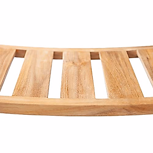 NORDIC STYLE TEAK Wood Shower and Spa Bench with Shelf, Indoor and Outdoor Use (30" Asian Style)