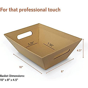 [5 Pk] Baskets for Gifts Empty | 8x10” Kraft Gift Basket Kit with Basket Empty, Basket Bags, Gold Pull Bows | Wine Basket Gift Set | Christmas, Easter, Occasions | Gift to Impress - Upper Midland