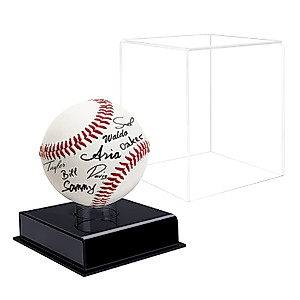 Baseball Display Case, Acrylic Baseball Case for Display, UV Protected Baseball Display Cube, Baseball Display Case for Memorabilia Baseball, Autographed Baseball Clear Display Case (1)