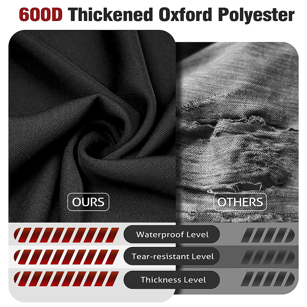 Outdoor Bench Cover for 2-Seater, 600D Patio Bench Furniture Covers with Air Vents, Heavy Duty All Weather Resistant Bench Cover, 53L x 26W x 35H