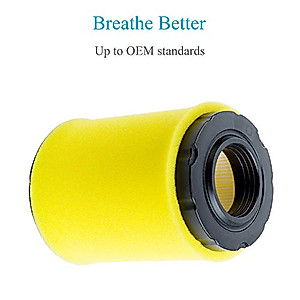 HOODELL 796031 Air Filter with Tune Up Kit, Compatible with Briggs and Stratton 591334 492932 696854, John Deere D100 D110 D125 D130, Husqvarna YTH22V46, Lawn Mower Oil Filter