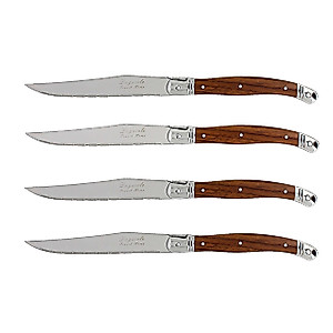 French Home Laguiole Steak Knives, Set of 4 (Wood Grain)