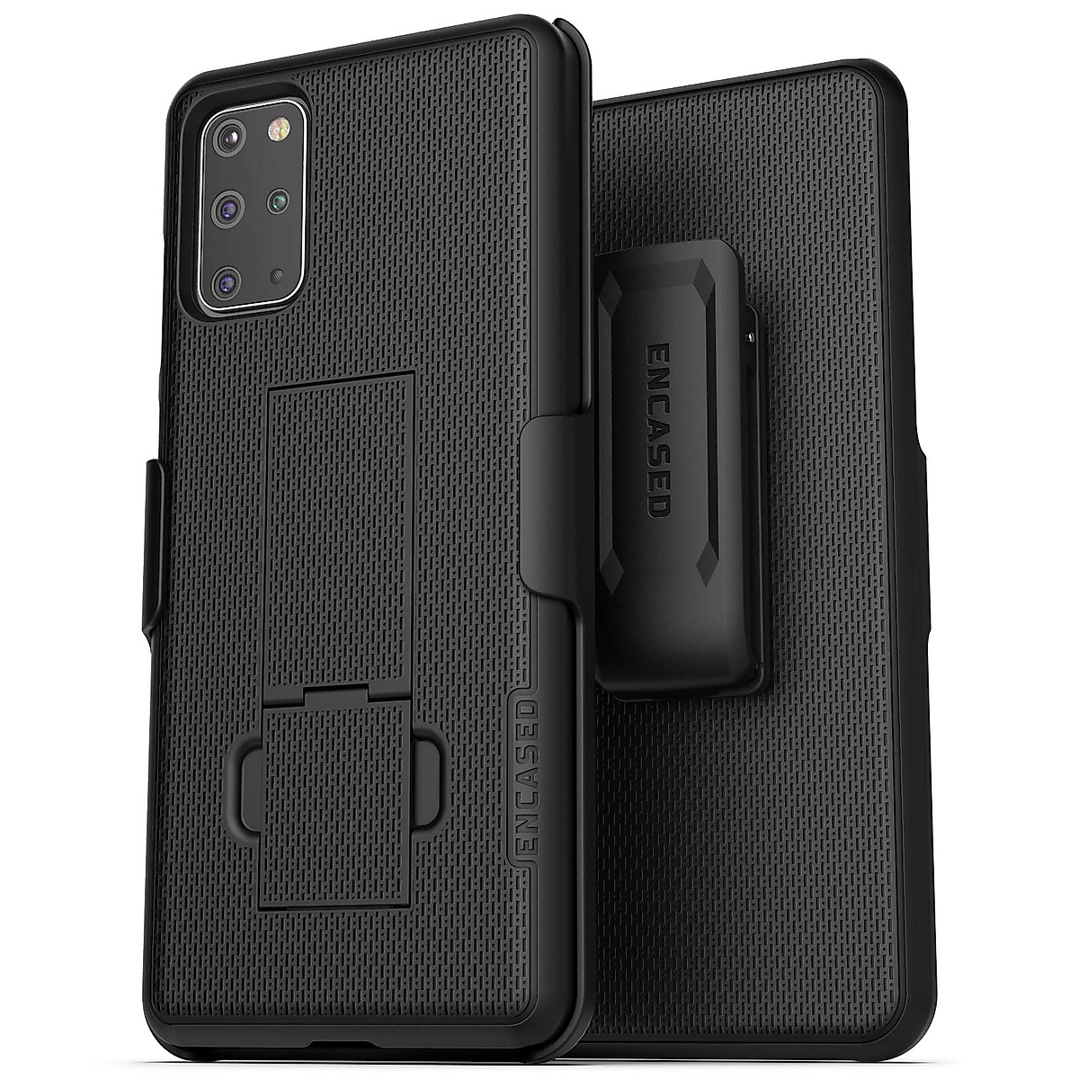 Encased Galaxy S20 Plus Belt Clip Case (2020 DuraClip) Slim Cover with Holster (Samsung S20+ 6.7) Black