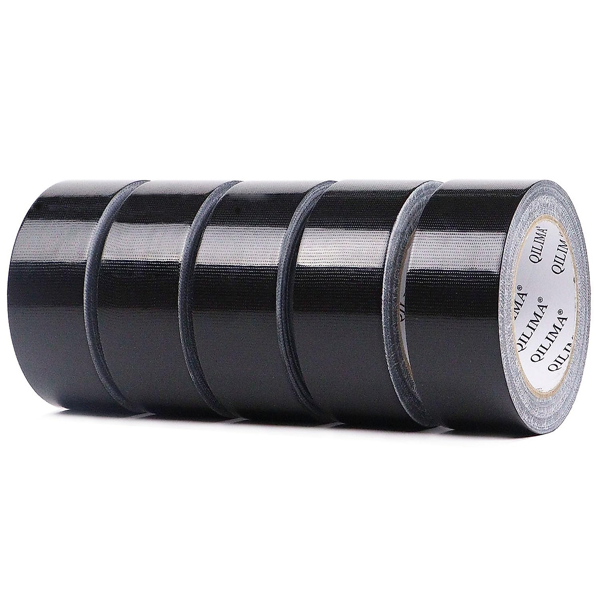 QILIMA Heavy Duty Duct Tape, Professional Grade Duct Tape for Photographers, Industrial, Professional Use, 2 Inch X 30 Yards, 5 Rolls Black