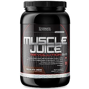 Ultimate Nutrition Muscle Juice Revolution 2600 Weight Gainer, Intestinal Health, Muscle Recovery with Glutamine, Micellar Casein and Time Release Complex Carbohydrates, Chocolate Powder, 4.69 Pounds