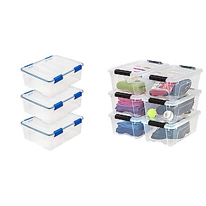 IRIS USA Plastic Storage Boxes and Containers Bundle (3 Pack 26.5 Quart + 6 Pack 12 Quart)