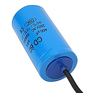 CD60 Run Capacitor with Wire Cable 250V AC 400uF 50/60Hz for Motor Start Motor Air Compressor